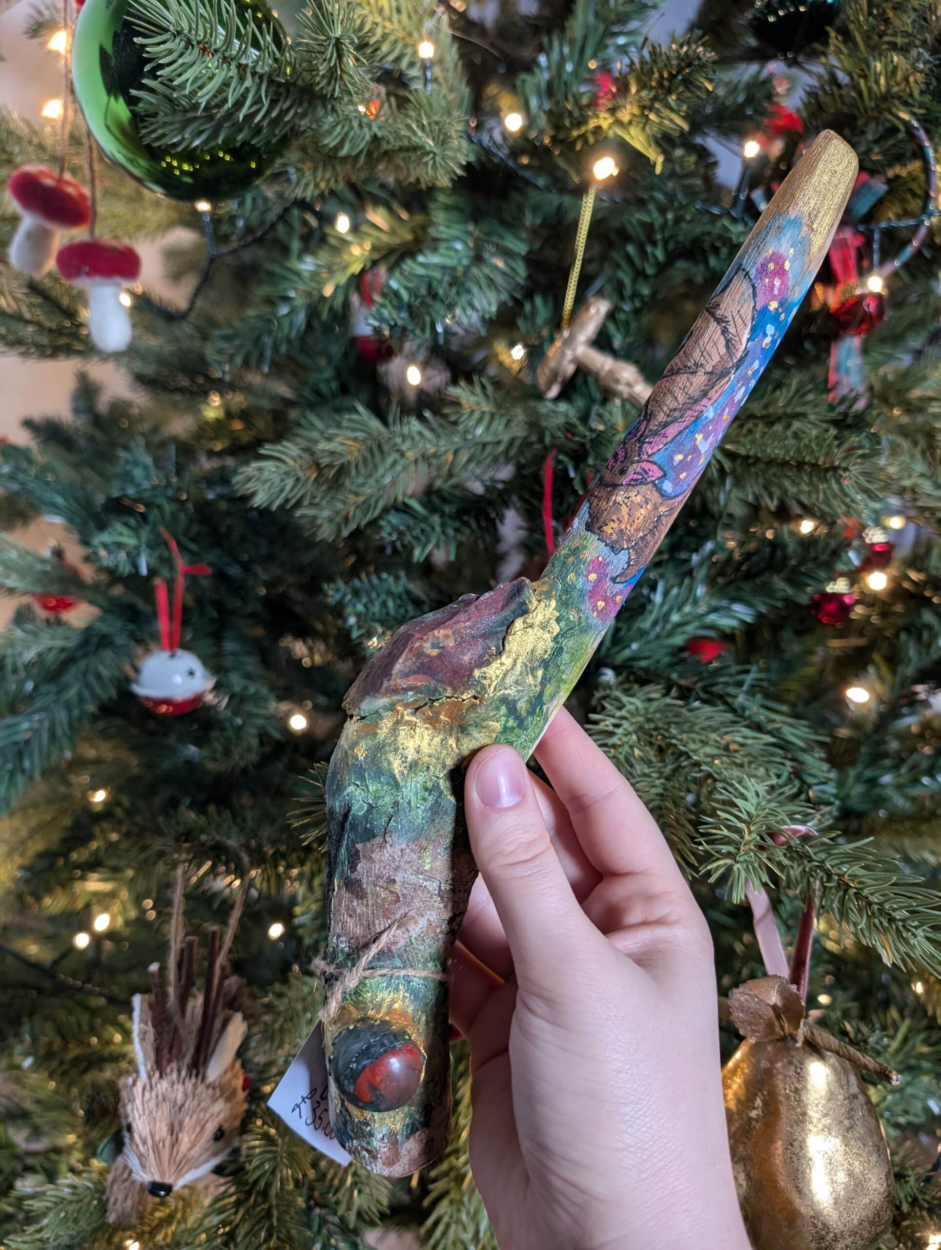 Energetic Bat Wand: Double Bloodstone - Selkie and Hare